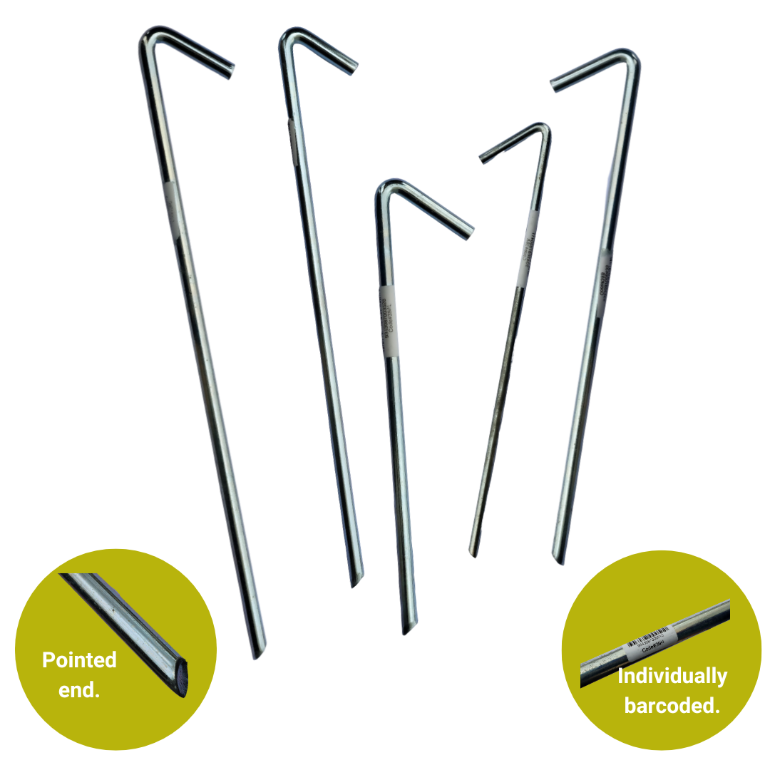 Zinc Plated Tent Peg 6.3mm (dia.) x 225mm (l) (1/4" x 9")