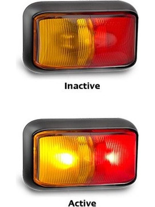 LED Autolamps 58 Series 12-24V Red/Amber Side Marker Lamp