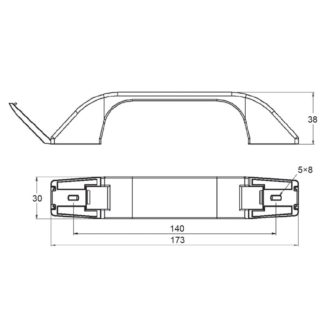 Black Grab Handle 140mm Single Unit