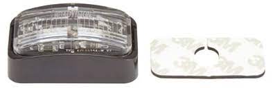 LED Clearance Light White 10-30V Clear Lens 50 x 25mm Fixed & Self-Adh