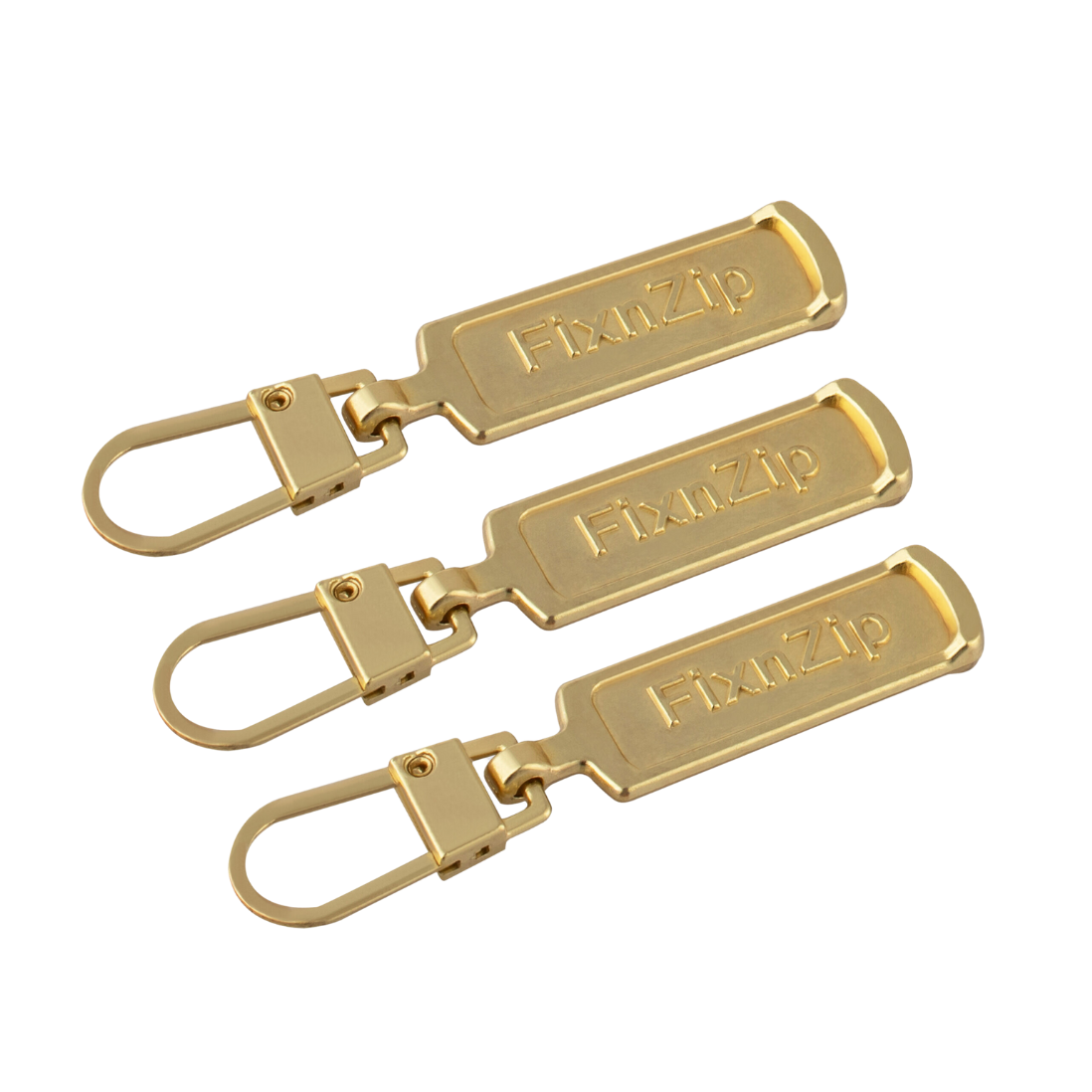 FixnZip Gold Zipper Pull Tab Repair Large - 3 Pack