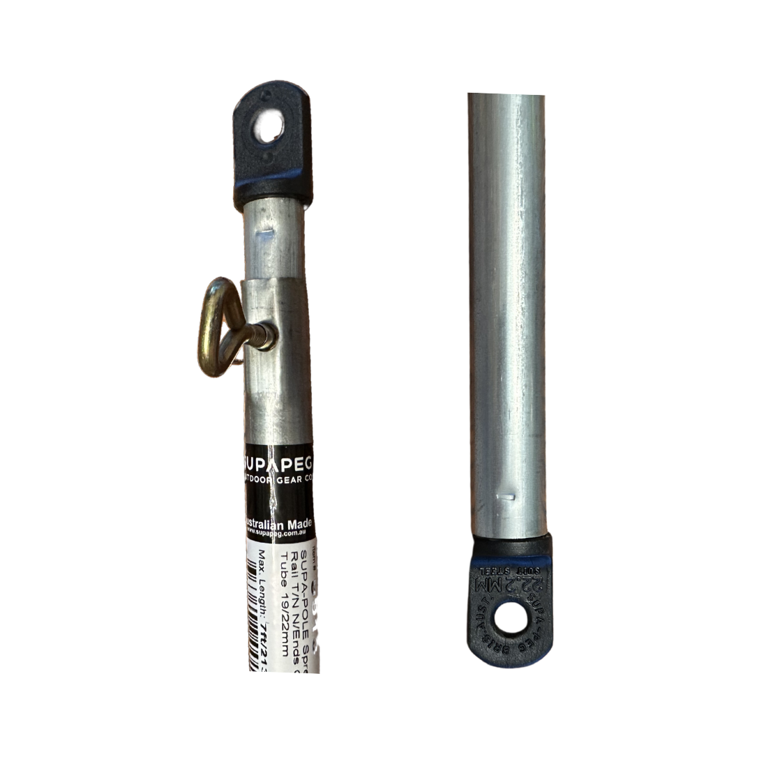 Spreader Pole 19/22.2mm T Nut - Nylon Inserts Both Ends - Extended Len