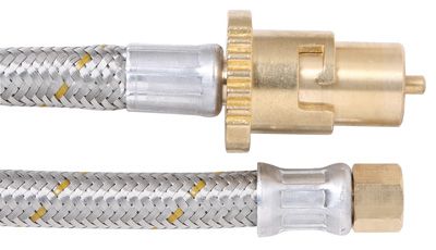 Bromic 10mm Stainless Steel Gas Hose 1/4" SAE Inverted Flare X Male Ba