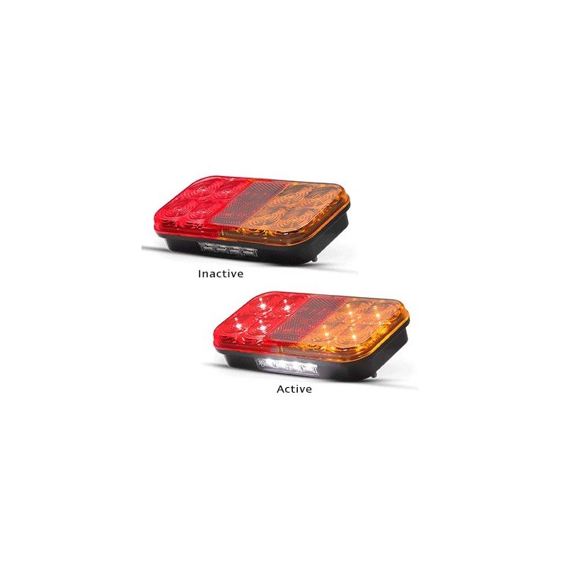LED Autolamps 12V Combo Lamp Stop/Tail/Ind/Reflec/Licence - Twin Pack