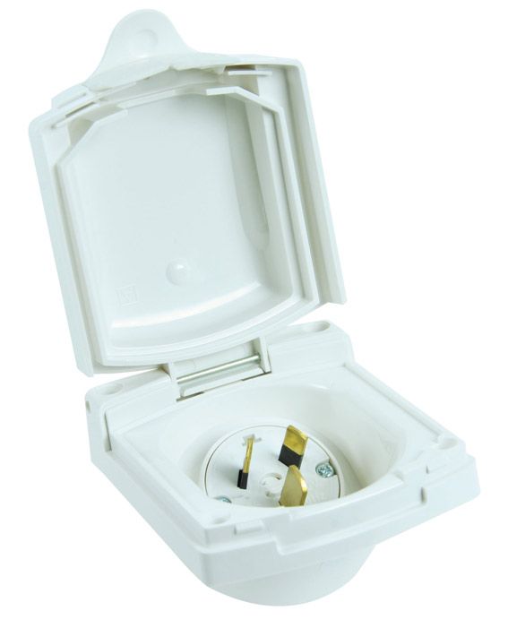 Clipsal 15AMP Inlet External New Style - White 435Vfs15Blkwe