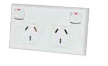 Power Point Double 10A Double Pole (C/W Face Plate). P2D