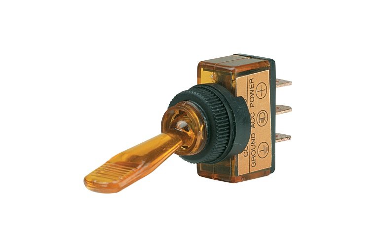 Narva Illuminated Off/On Toggle Switch Amber 20A At 12V Only 12.5mm Di