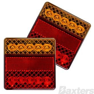 Roadvision 208 Ser 12V LED Rear Combo Lamp Stop/Tail/Ind/Ref 100X100mm