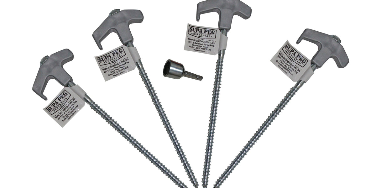 Supa Peg Galvanised Hex Head Steel Screw Peg 4Pk