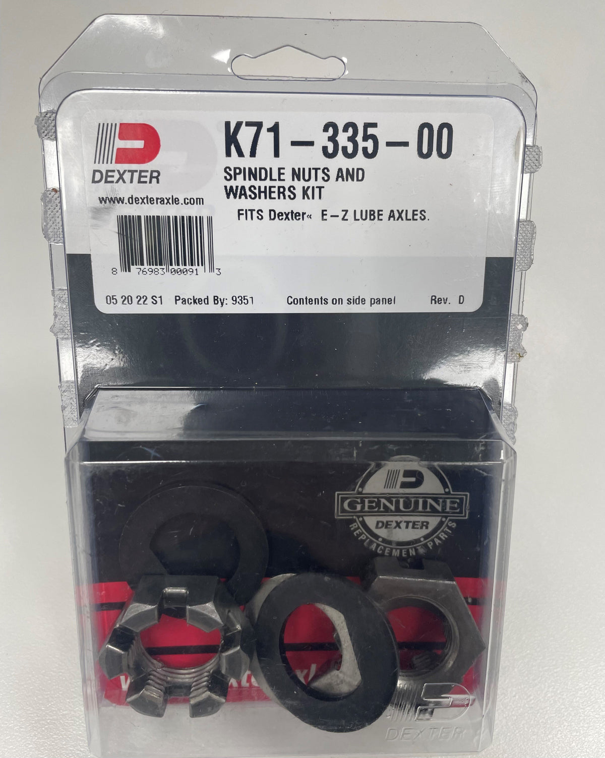 Spindle Nuts And Washers Dexter Ez Lube Pre 2002