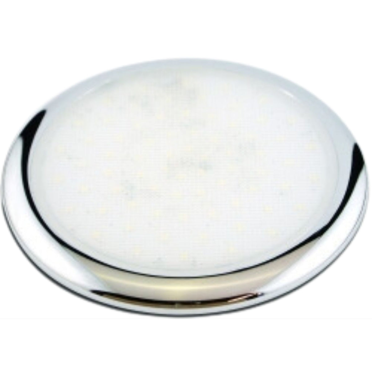 QLED LED Exterior/Interior Chrome 12v Dome Lamp + Touch Switch 125mm